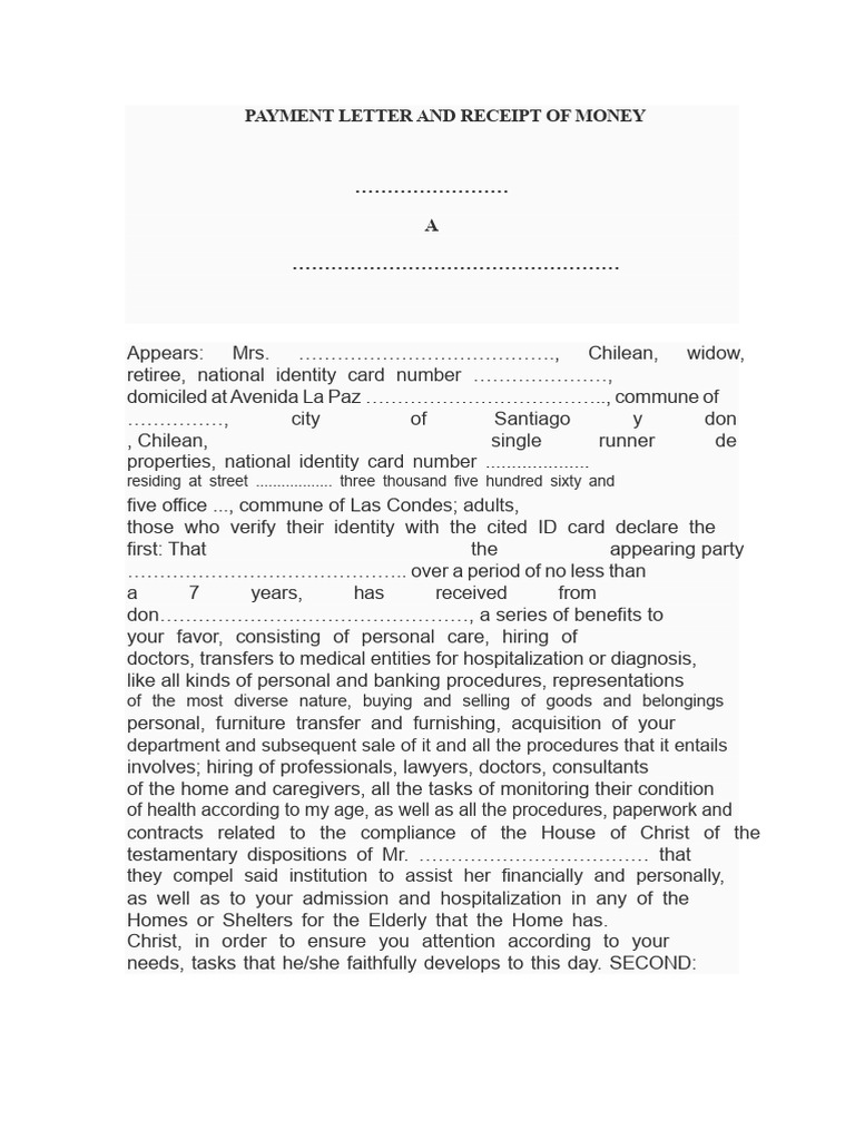 (Model) Payment Letter and Money Receipt | PDF | Business Law | Private Law