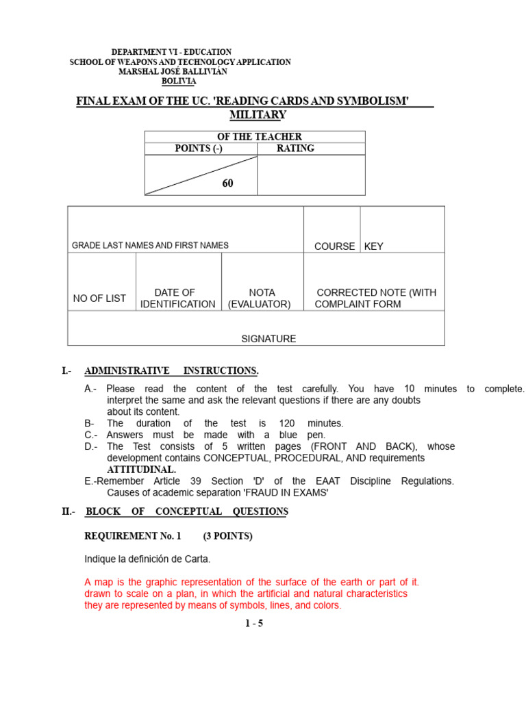 Reading Exam of Letters and Symbols | PDF | Cartography | Geographic ...