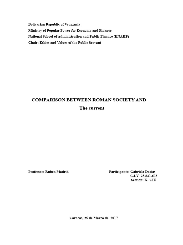 comparison between Roman society and the current one | PDF | Governance ...