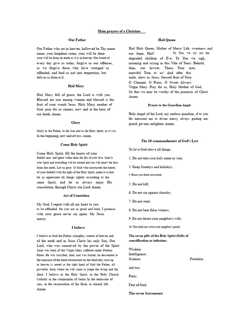 Essential Christian Prayers and Teachings | PDF | Lord's Prayer | God ...