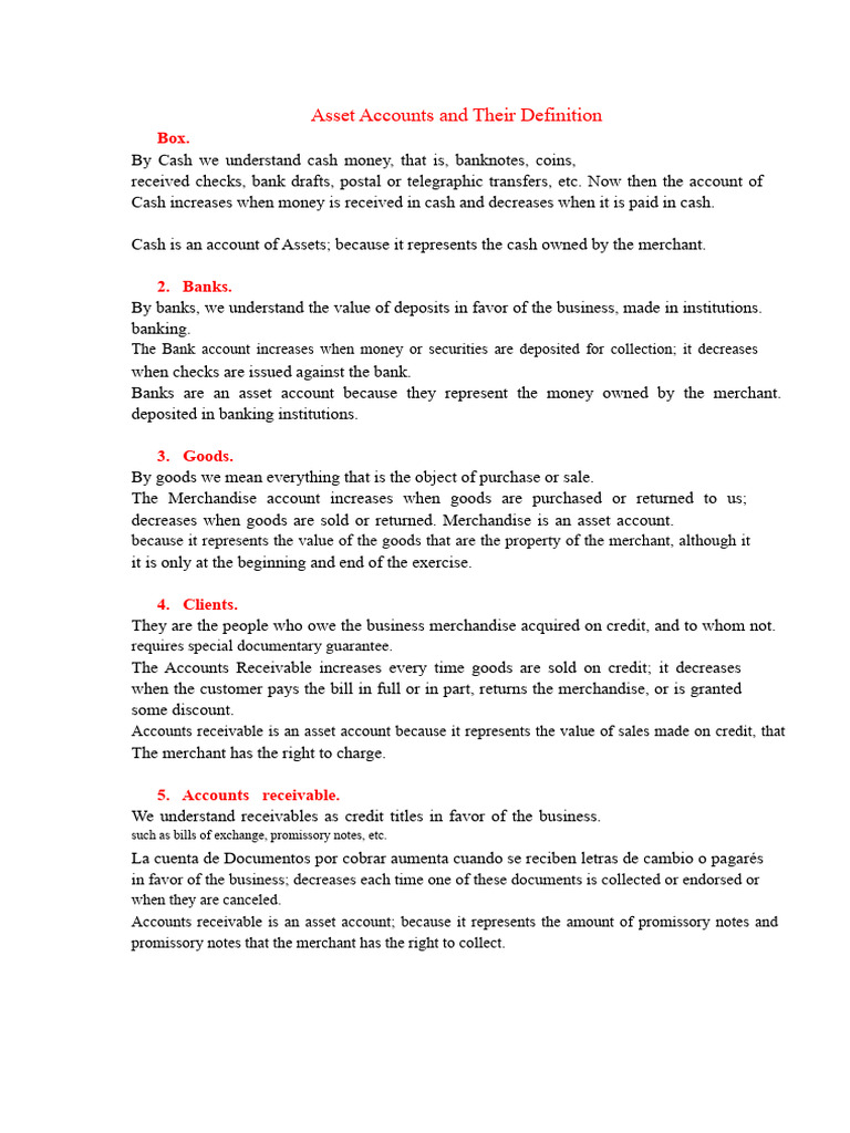 Understanding Asset and Liability Accounts | PDF | Banks | Cash