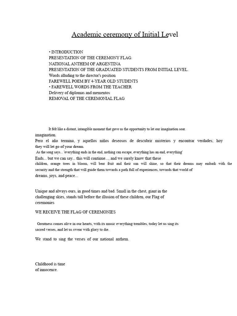 Initial Level Academic Act | PDF