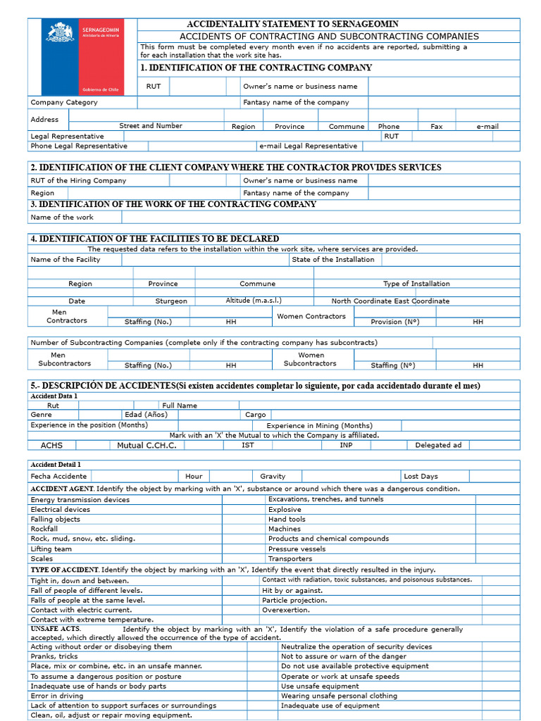 Mining Safety Form E200 SIMIN2.0 | PDF | Subcontractor | Accidents