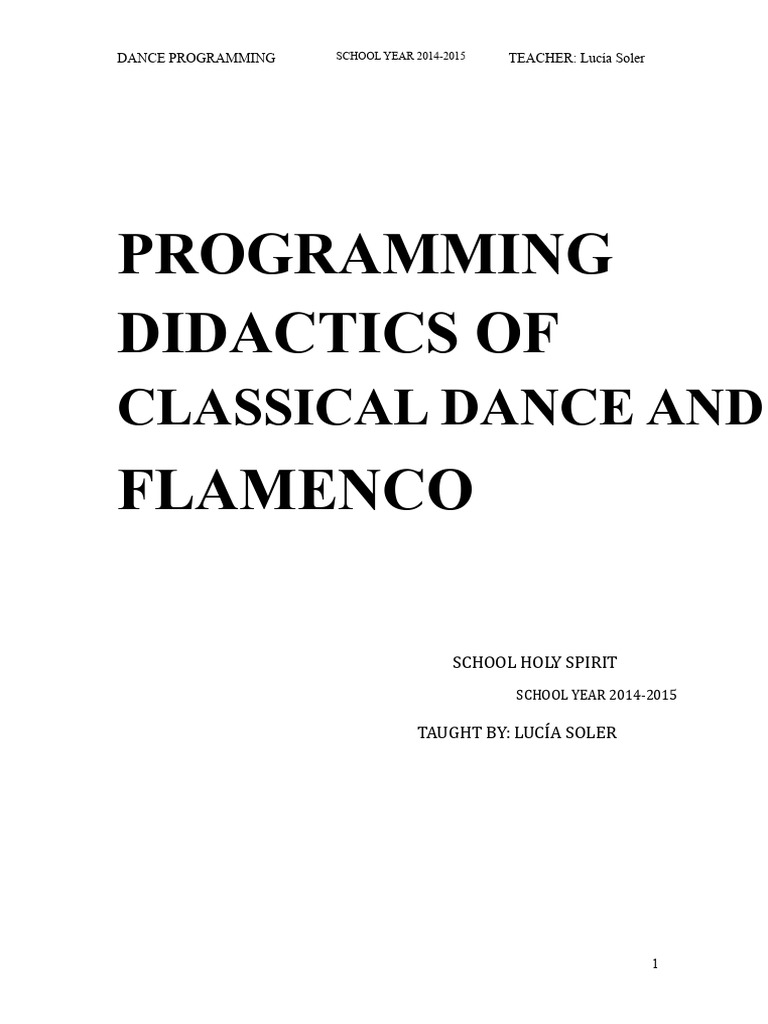 Dance Programming | PDF | Dances | Ballet
