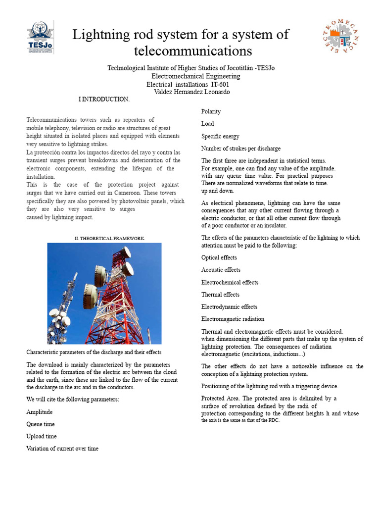Lightning Protection System For A Telecommunications System | PDF ...