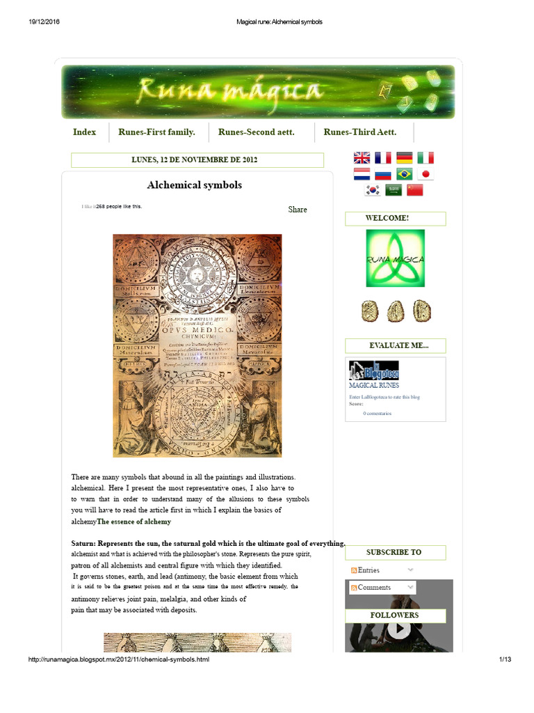 Magic Rune - Alchemical Symbols | PDF | Alchemy | Gold