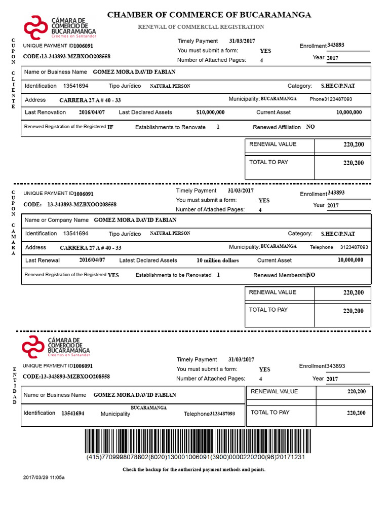 UNIQUE REGISTRATION FORM Chamber of Commerce Already Filled Out PDF ...