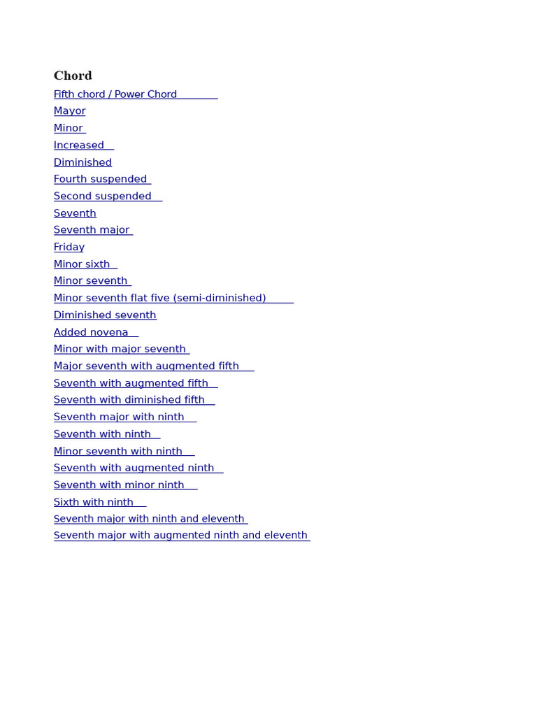 Chord Formulas | PDF