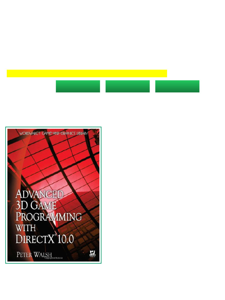 Advanced 3D Game Programming with DirectX 10 0 Wordware Game and ...
