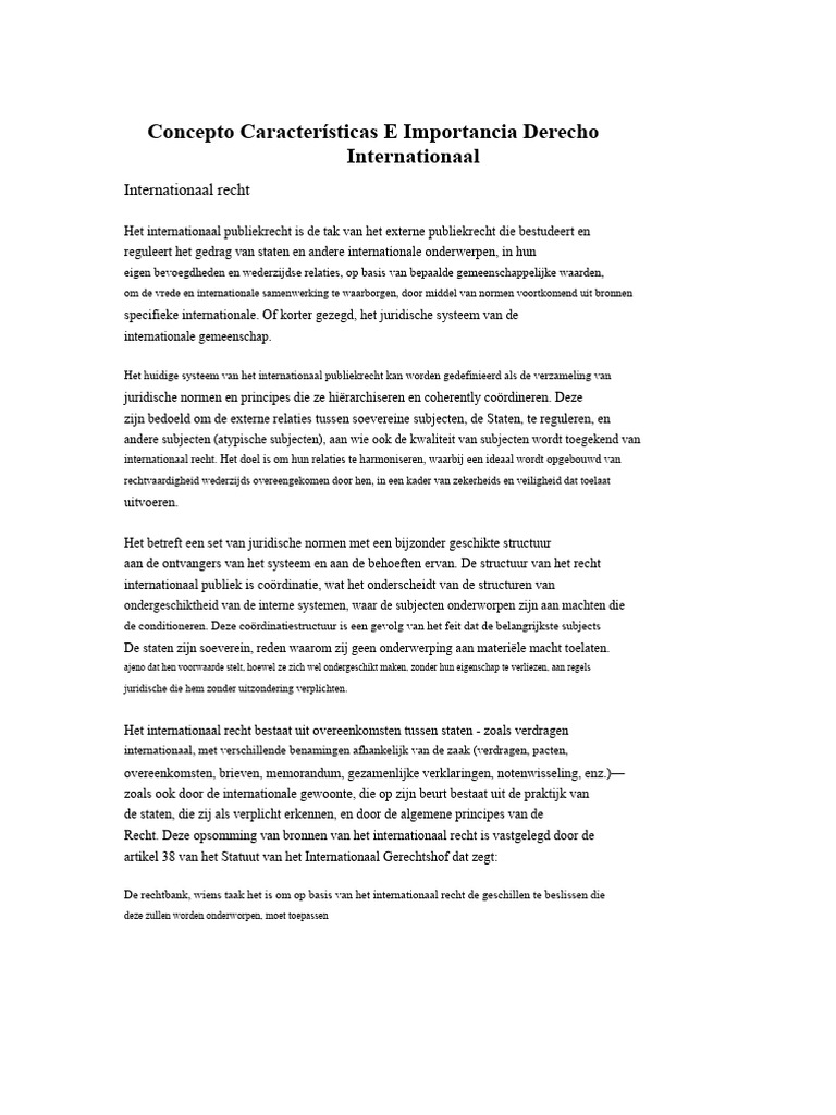 Concept, Kenmerken en Belang Van Internationaal Recht | PDF