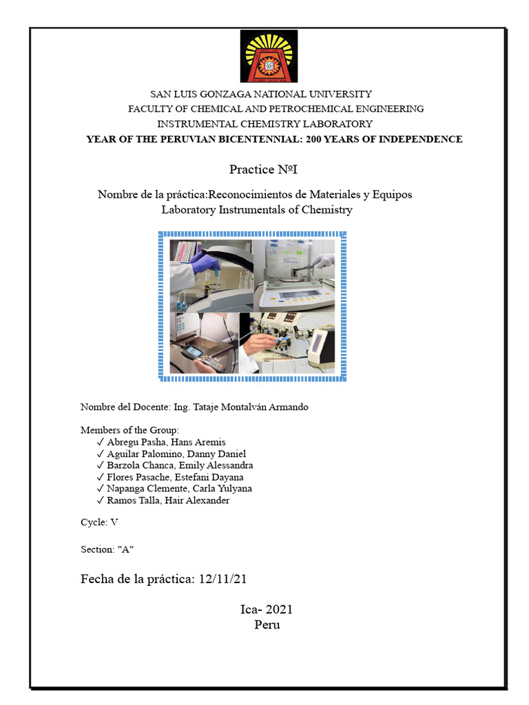 REPORT No. 1 INSTRUMENTAL ANALYSIS | PDF | Spectrophotometry ...