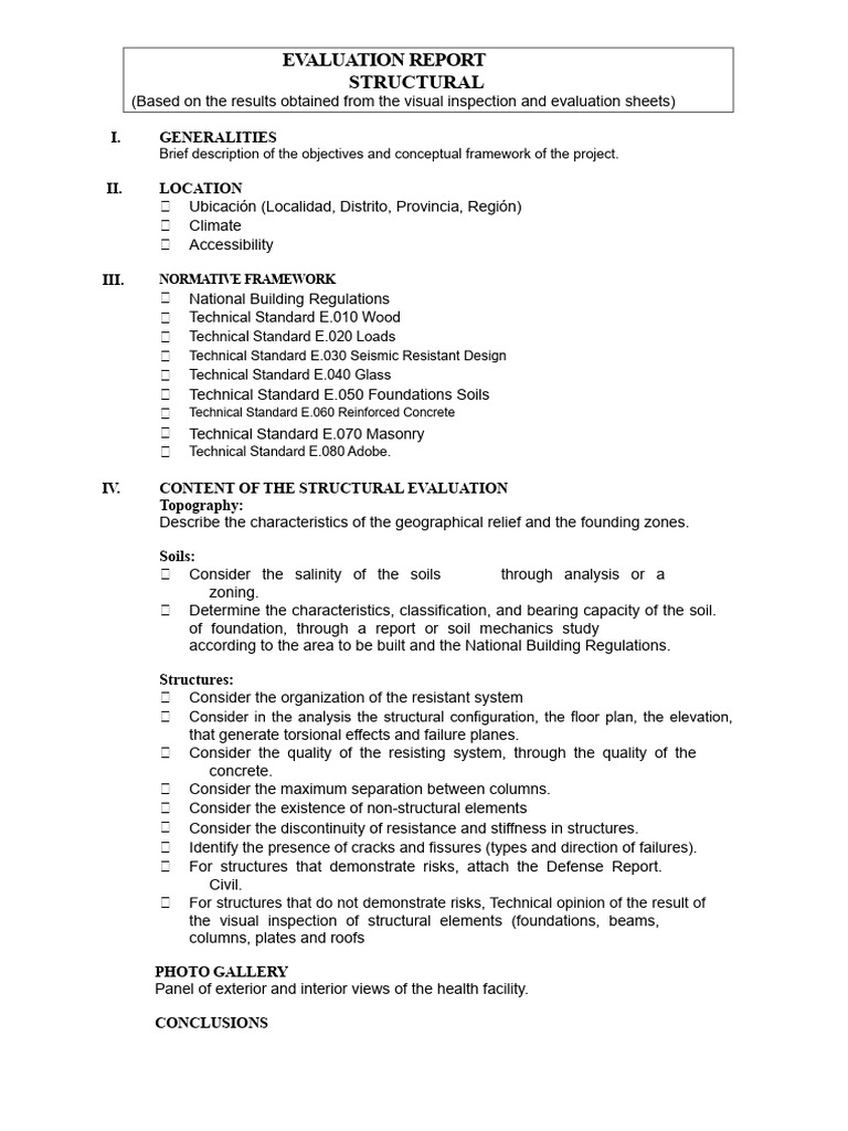 Structural Evaluation Report Overview | PDF | Earthquake Engineering ...