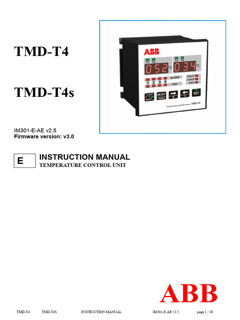 218311069 Instruction Manual TMD T4 TMD 4S IM301 E AE v2 5 | PDF | Relay | Power Supply