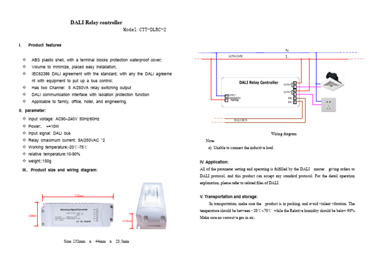 Dali Drive ON - OFF 2 Channel Relay 10a-250v | PDF