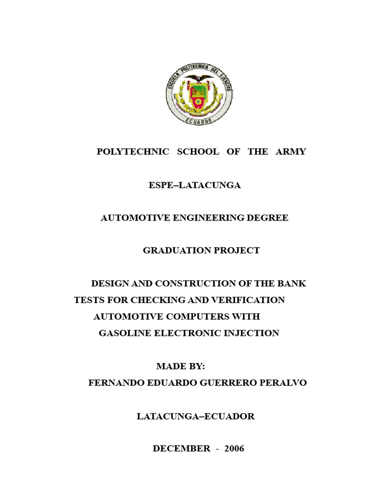 Test Bench For Engine ECU Verification | PDF | Inductor | Field Effect ...