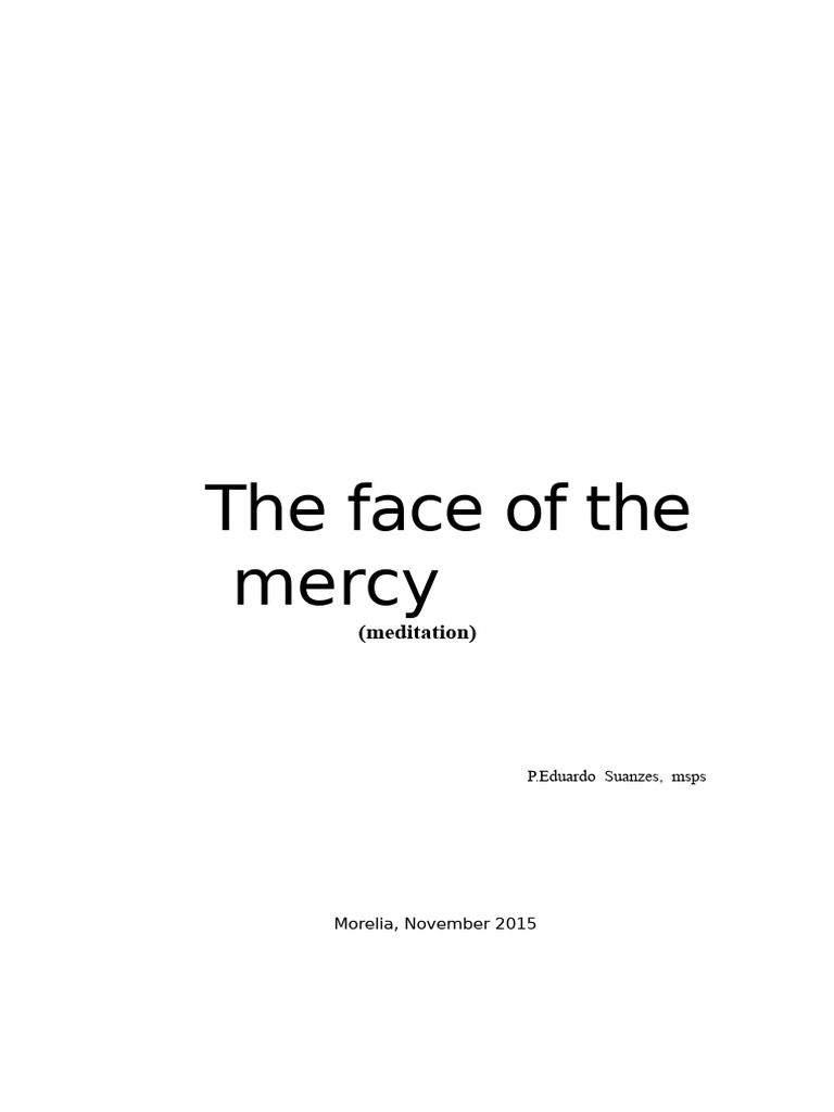 The Face of Mercy | PDF | Mercy | Jesus
