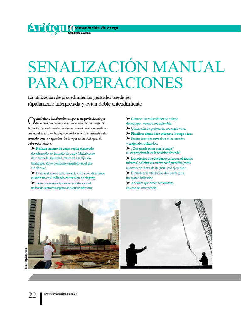 Señalización Manual Para Operaciones de Movimiento de Carga | PDF
