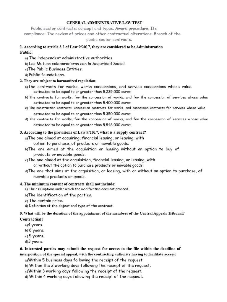 Test Contract Law PDF | PDF | Specification (Technical Standard) | Auction