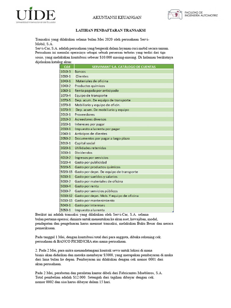 Latihan Pencatatan Transaksi | PDF