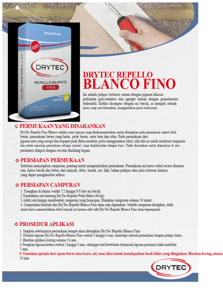 Spesifikasi Teknis REPELLO FINO BLANCO | PDF