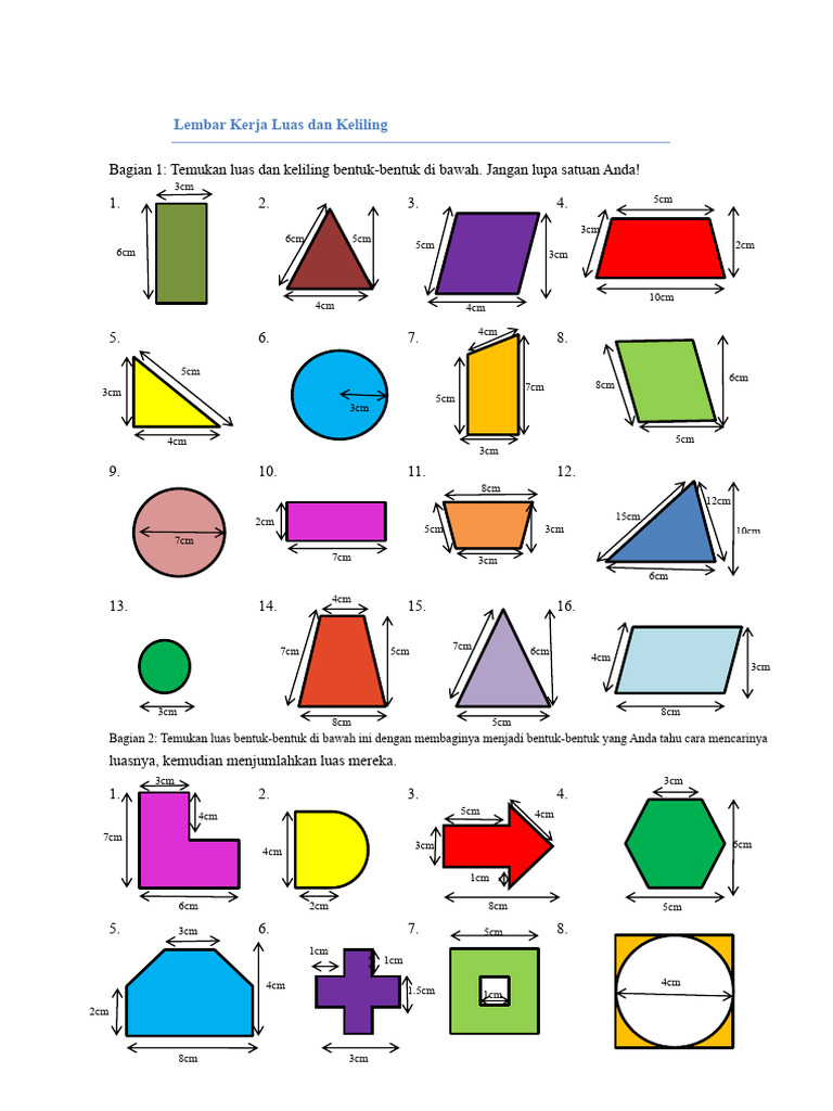 Luas dan Keliling Bentuk 2D | PDF
