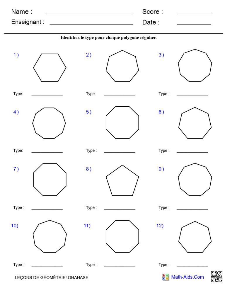 Identification des Polygones Réguliers | PDF | Polytope | Formes ...