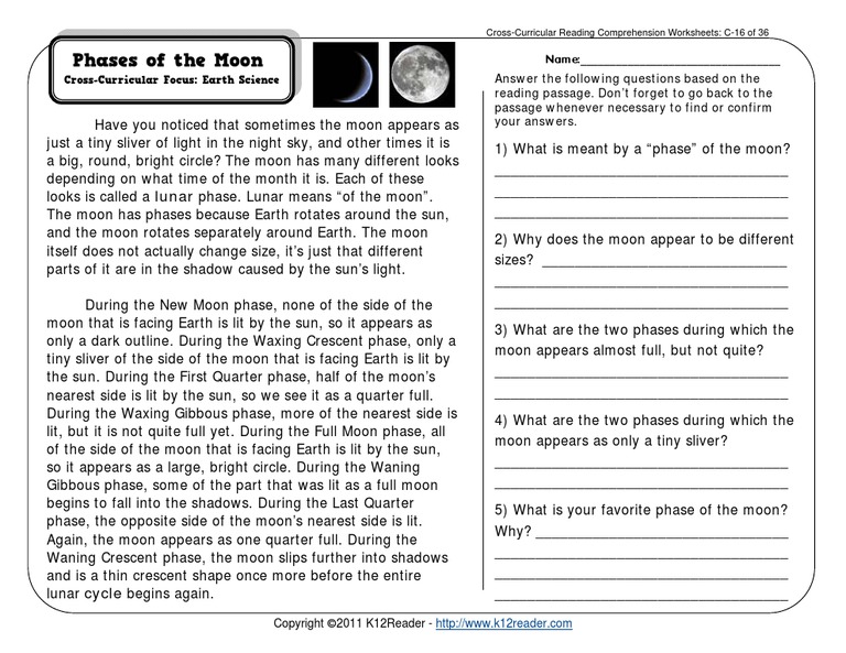Gr3 Wk16 Phases of The Moon | PDF | Moon | Sun