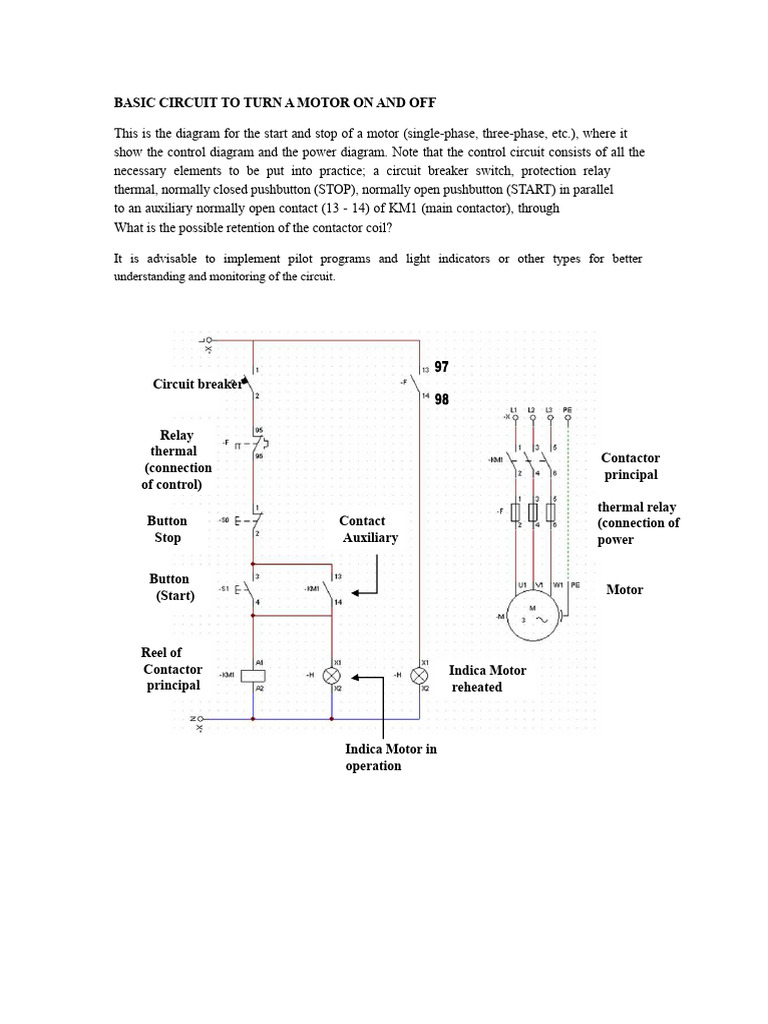 239097063-Basic-Circuit-To-Turn-On-and-Off-a-Motor.docx | PDF | Relay ...