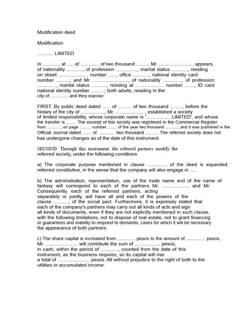 Modification Deed of LLC and Extract | PDF | Limited Liability Company ...