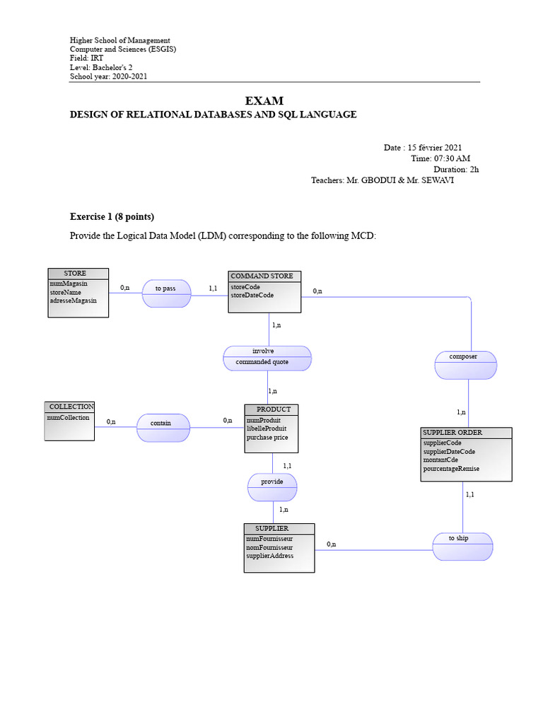 Exam | PDF | Databases | Data Model