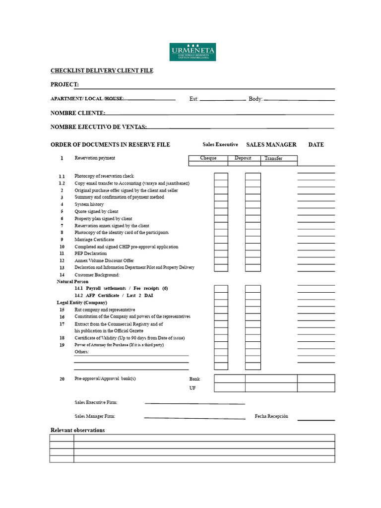 Checklist For Assembling Client Folder March 2019 V6 | PDF | Payments