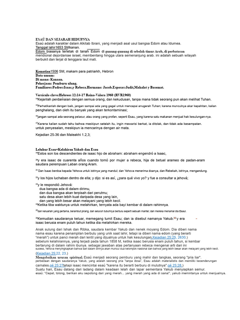 ESAU DAN BIOGRAFINYA.pdf | PDF