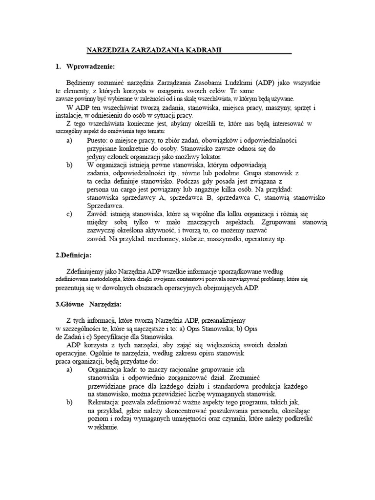 4 Narzędzia ADP | PDF