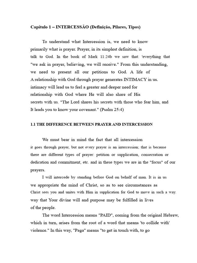 Understanding Intercession: Types & Pillars | PDF | Intercession | Prayer