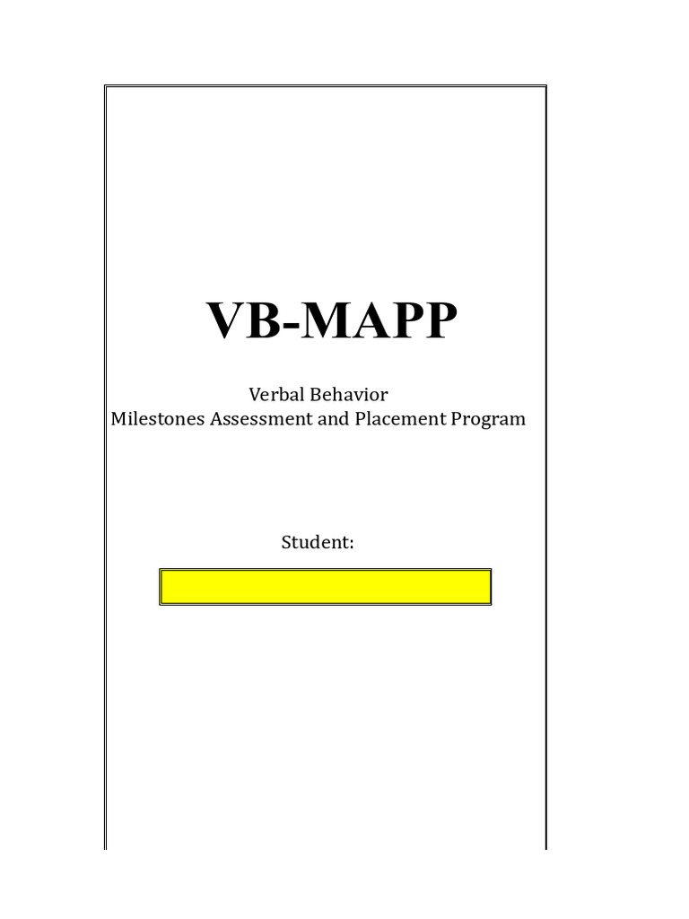 VB-MAPP Developmental Milestone Guide | PDF | Imitation | Attention