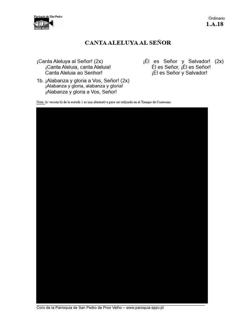 Canta Aleluya Al Señor PDF | PDF