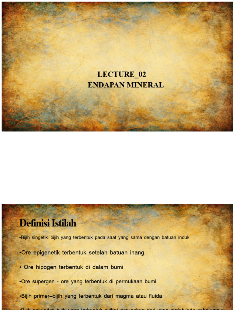 Definisi dan Klasifikasi Endapan Mineral | PDF