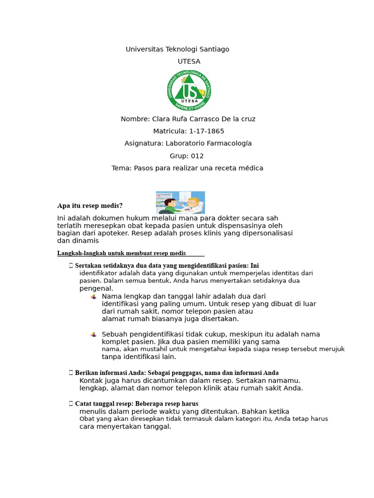 Panduan Lengkap Menulis Resep Medis | PDF