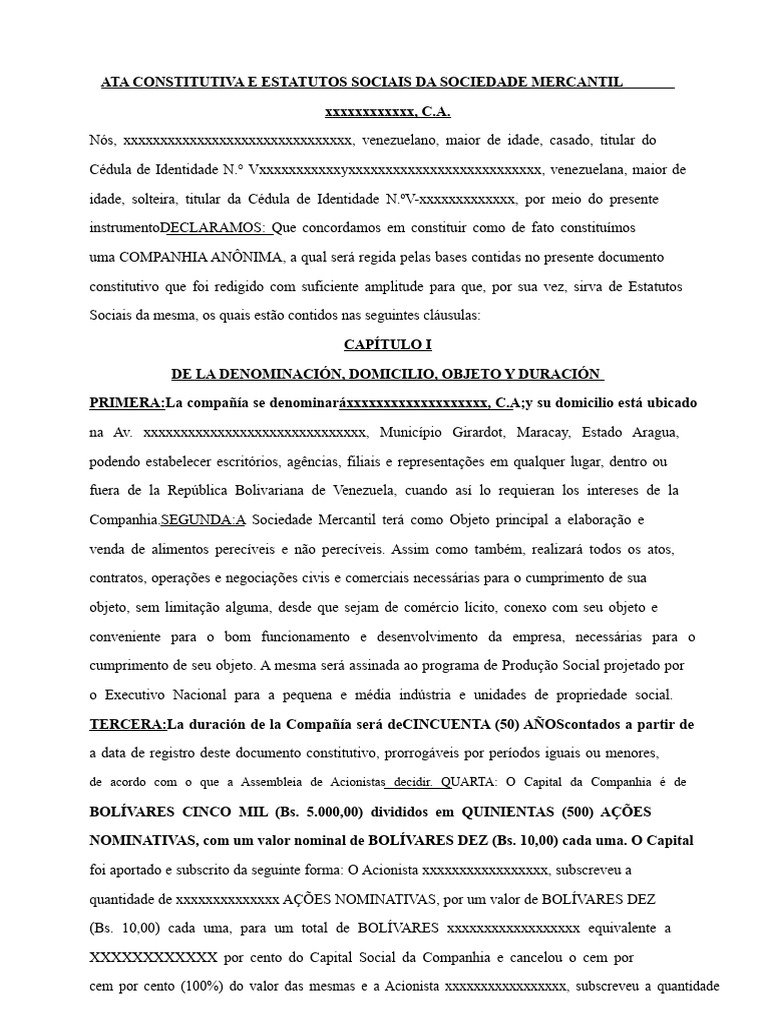 Modelo de Ata Constitutiva de PME | PDF