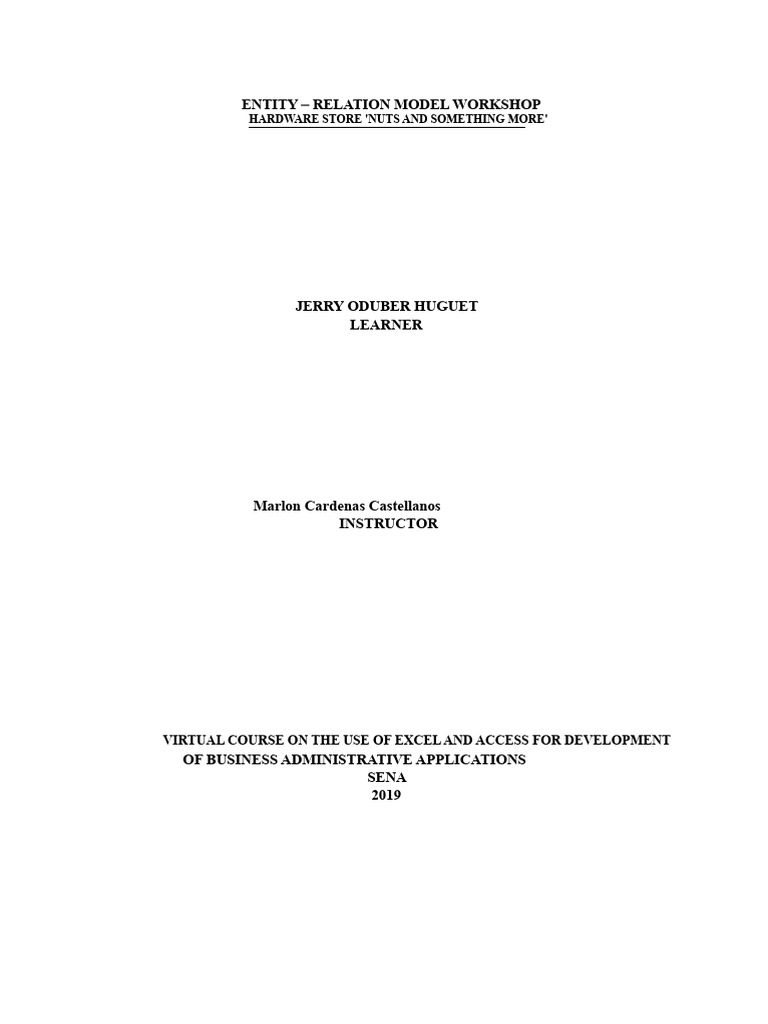Entity-Relationship Model for Hardware Store | PDF | Sales | Customer
