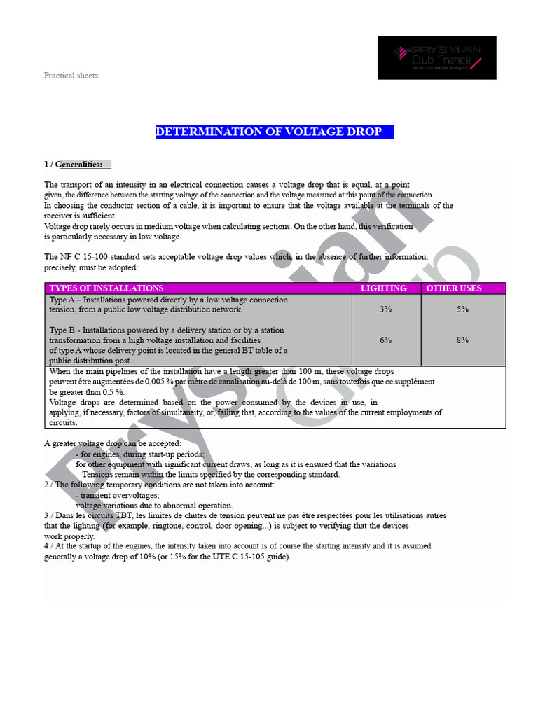 Voltage Drop Calculation Guide | PDF | Voltage | Electrical Impedance