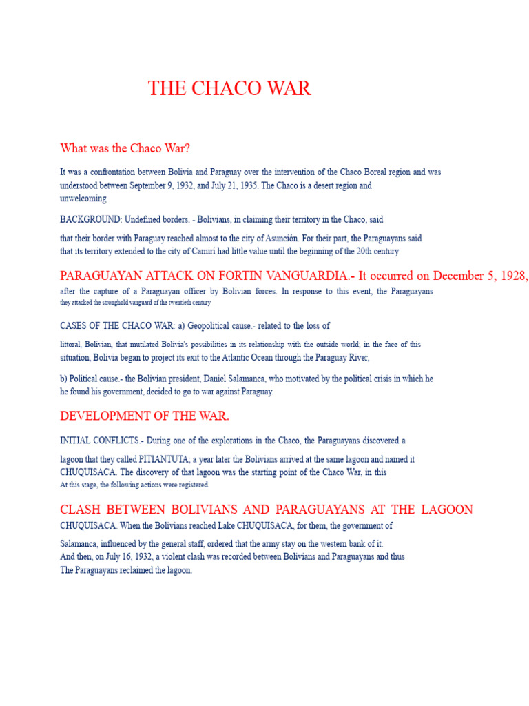 The Chaco War | PDF | Paraguay | Military