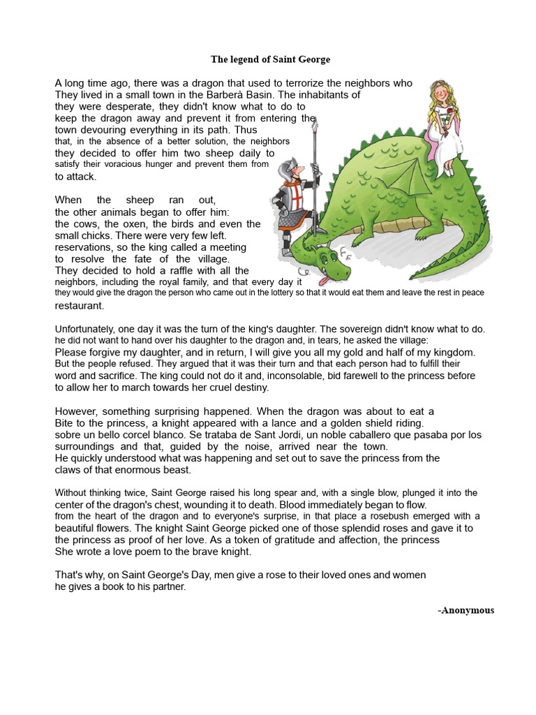 The Legend of Saint George's Dragon | PDF | Dragon | Folklore