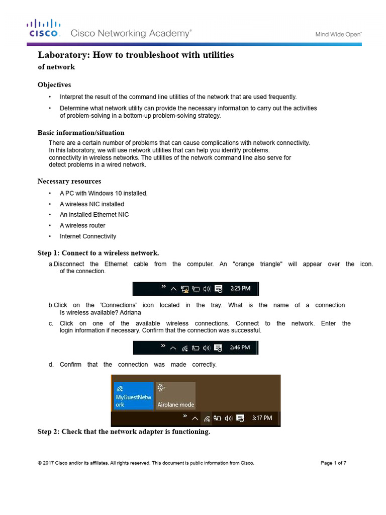 9.2.4.4 Lab - Troubleshooting Using Network Utilities | PDF | Ip Address | Domain Name System