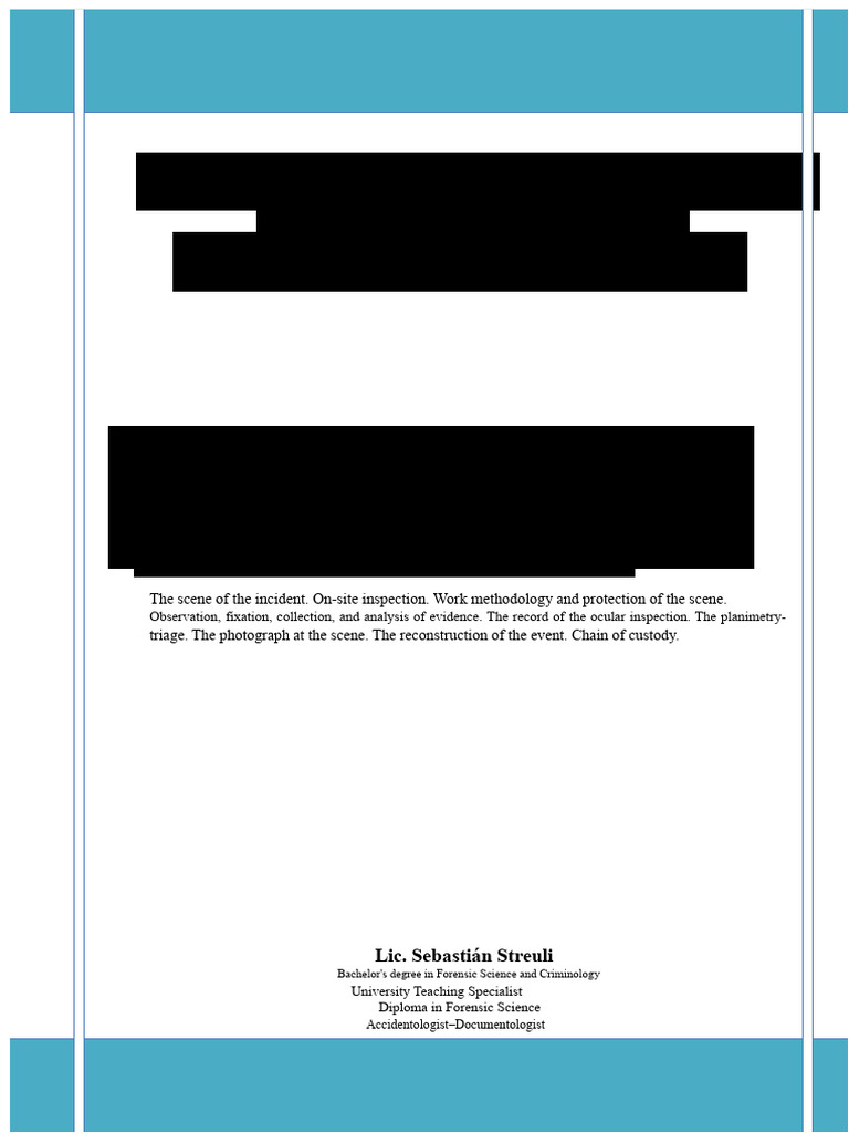 The Visual Inspection | PDF | Crime Scene | Forensic Science