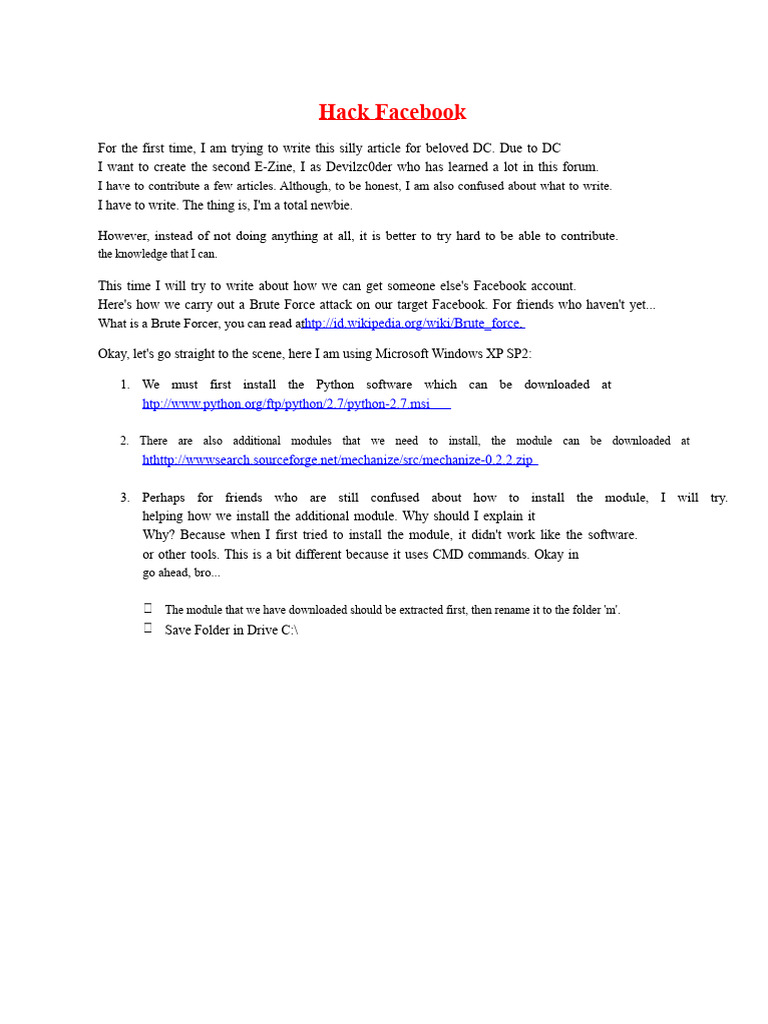 Hack FB | PDF | Directory (Computing) | Ibm Pc Compatibles