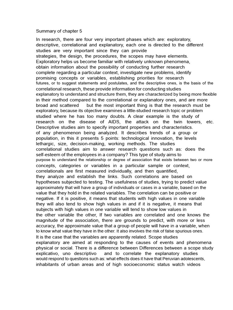 Summary of Chapter 5 of the 6th Edition of Sampieri | PDF | Psychology ...