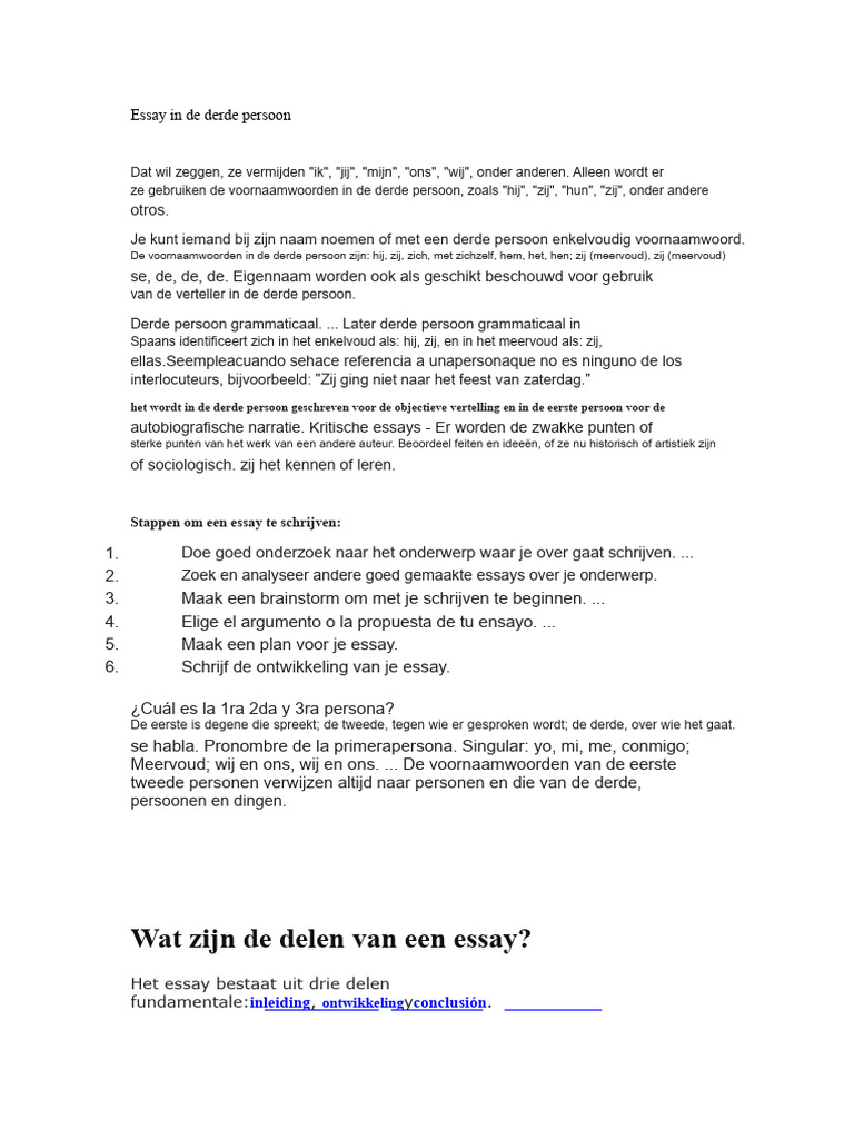 Essai in de Derde Persoon Osmery | PDF