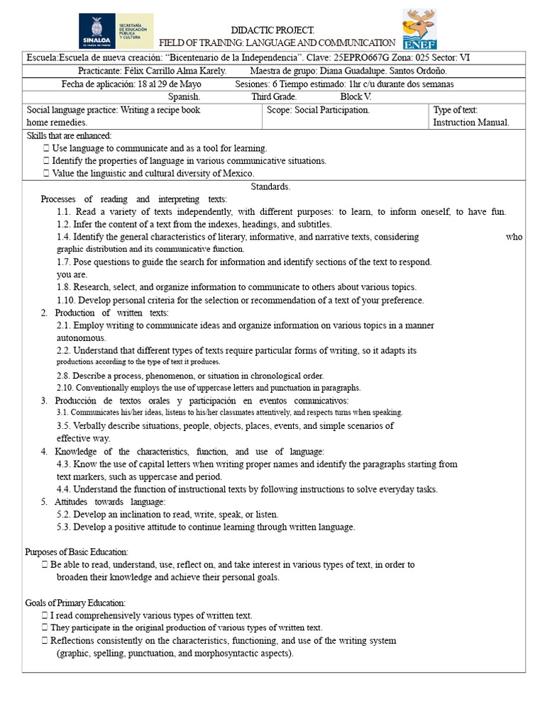 Project Planning Spanish May 18-29. Block V, Home Remedies | PDF ...