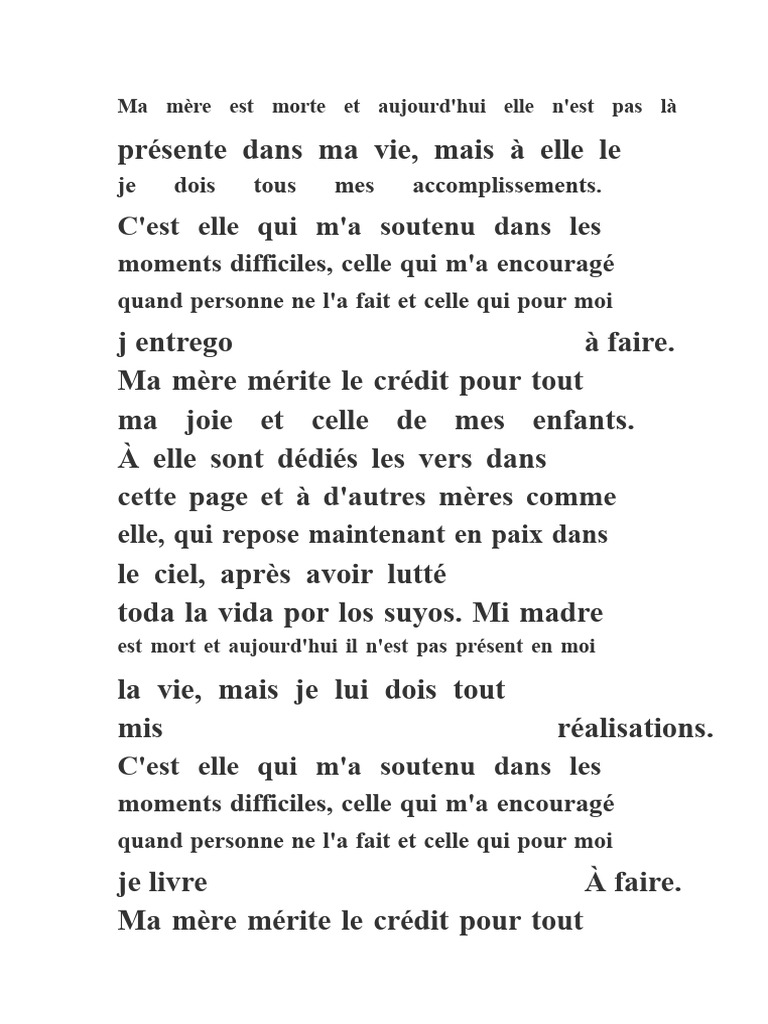 Hommage à ma mère, héroïne silencieuse | PDF